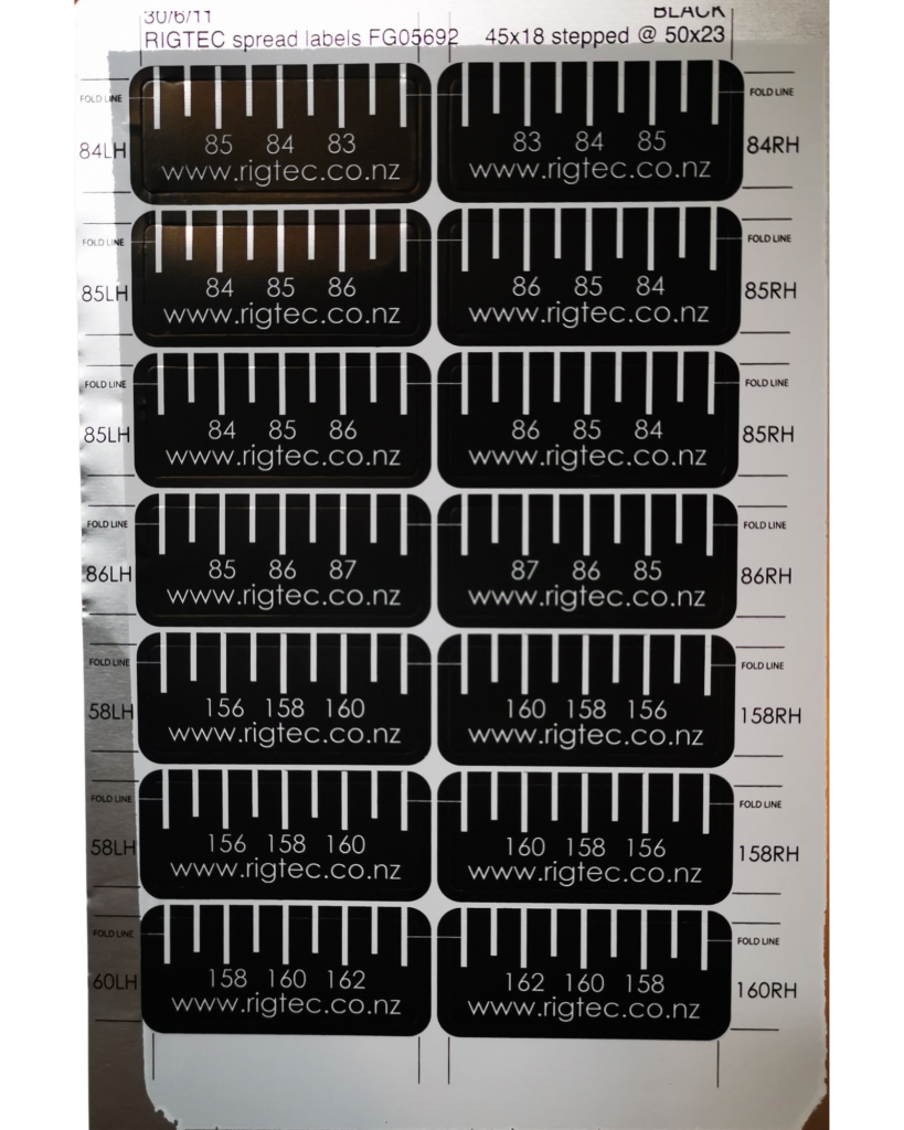 Spread sticker sheet (LH+RH) - Rigtec 2018 Ltd